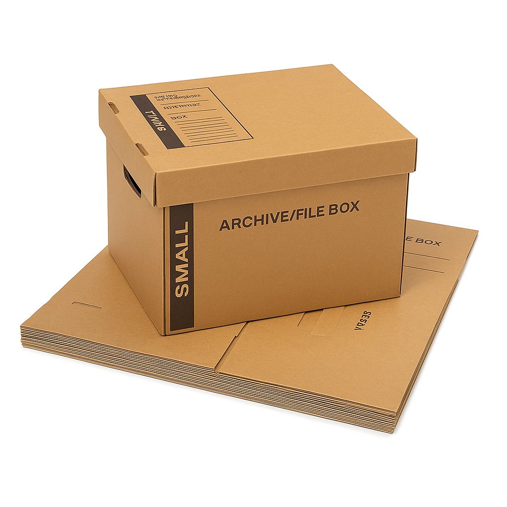6 - Pack 15x12x10 Small Standard File Storage Moving Box with Lid Lett ...