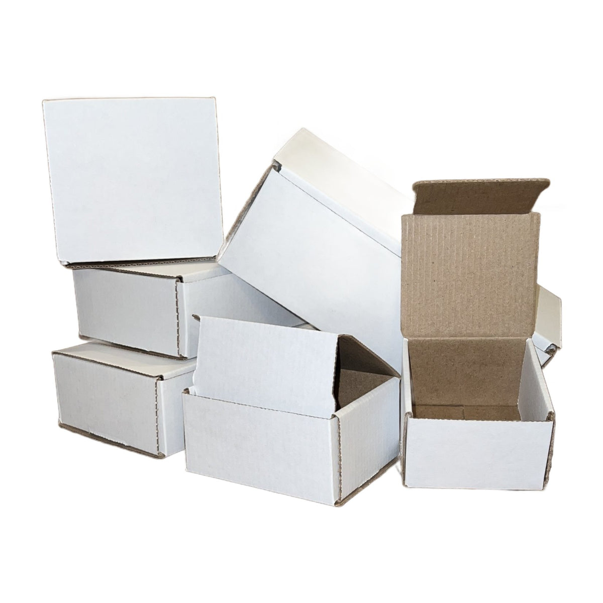 25 8x4x2 White Cardboard Paper Boxes Mailing Packing Shipping Box Corr ...