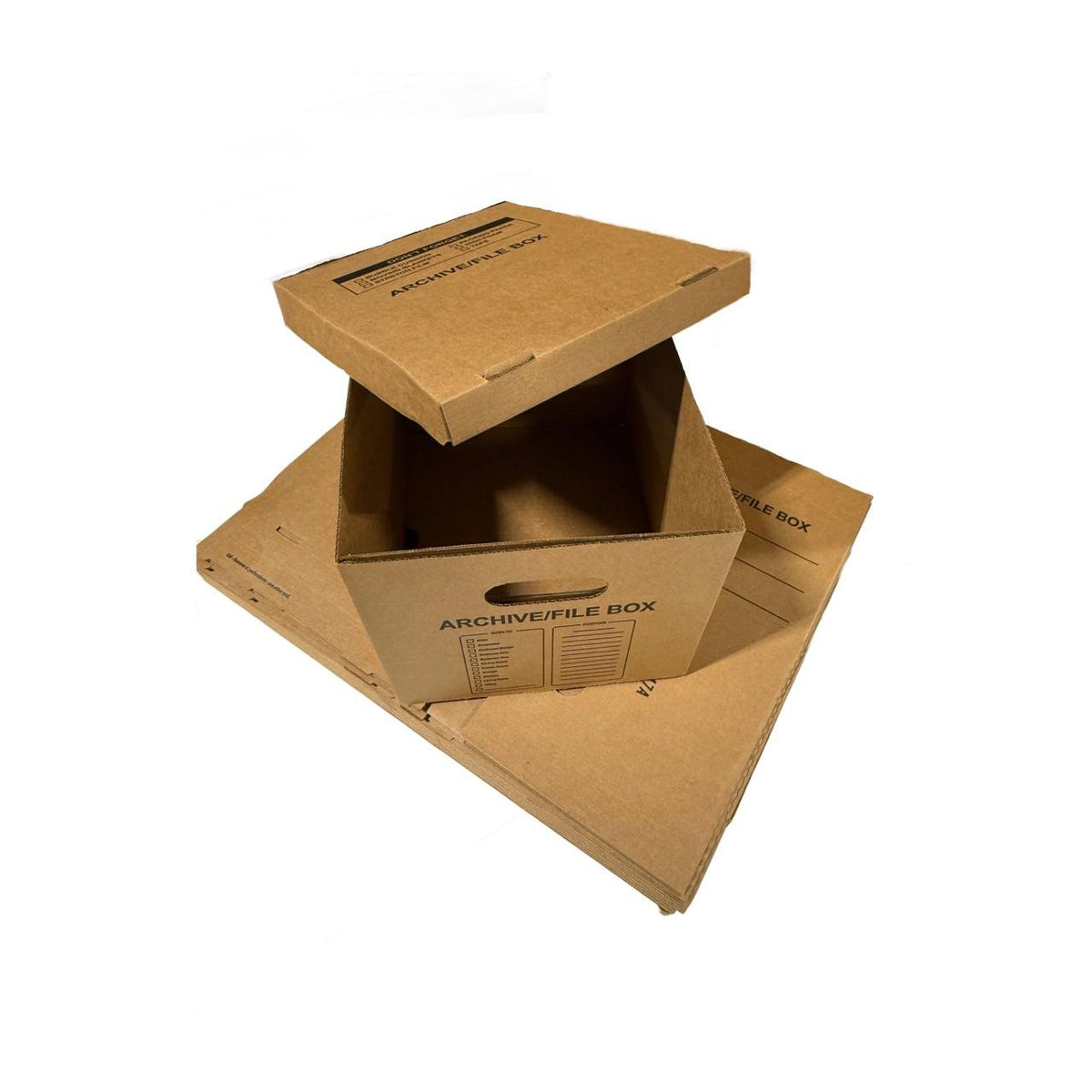 6 - Pack 15x12x10 Small Standard File Storage Moving Box with Lid Lett ...