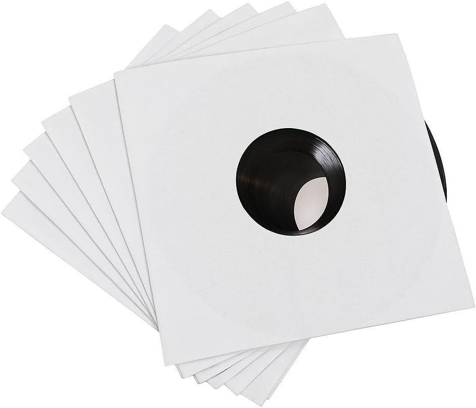1000 - Pack White Paper Vinyl 45 RPM Record Inner Sleeves 7-Inch LP Al ...