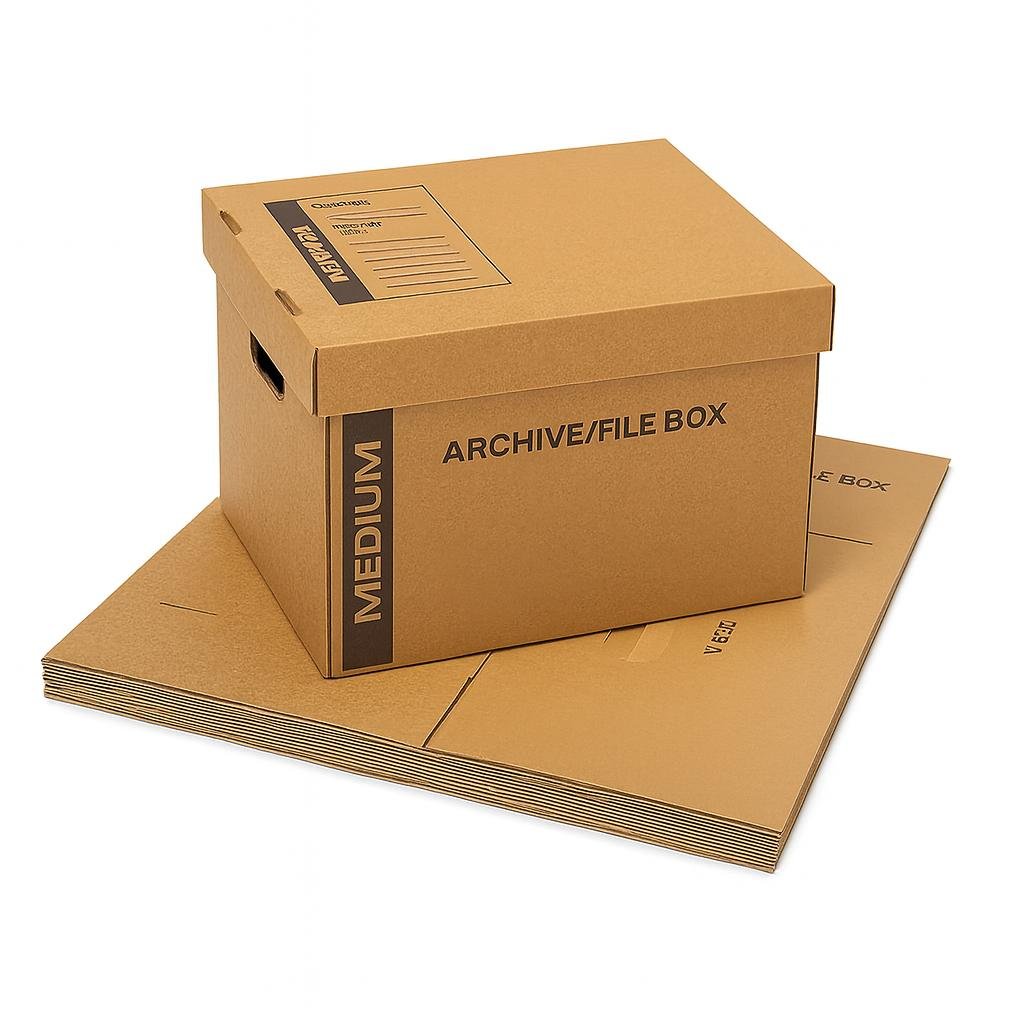 15x12x10 Small Standard File Storage Moving Box with Lid Letter Handle ...