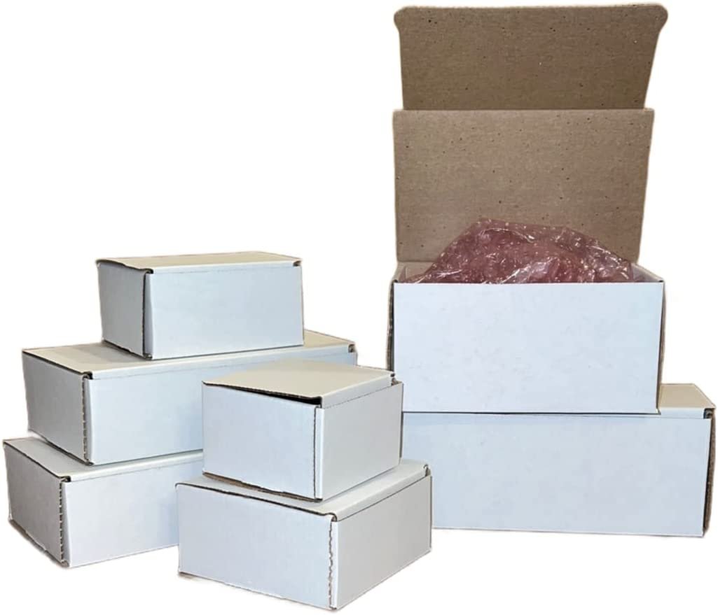 250 6x4x3 White Cardboard Paper Boxes Mailing Packing Shipping Box Cor ...